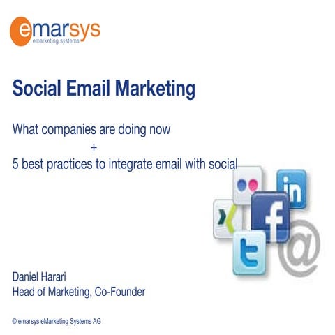 Social Email Marketing: an emarsys Presentation | PPT