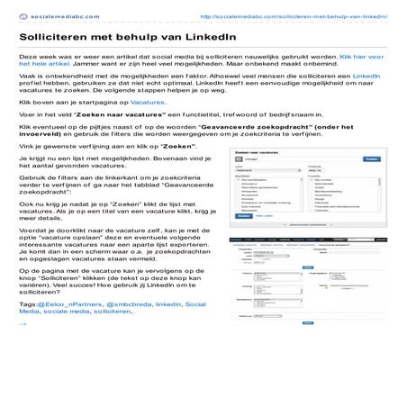 Solliciteren met behulp van LinkedIn | PDF