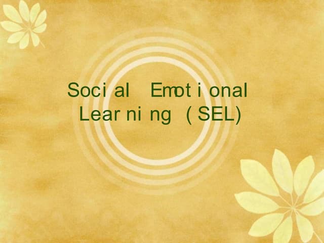 Social emotional learning | PPT