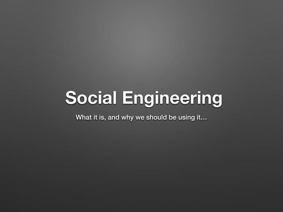 Social engineering presentation | PPT
