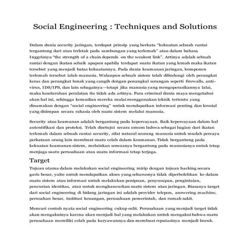 Social engineering techniques and solutions | DOCX