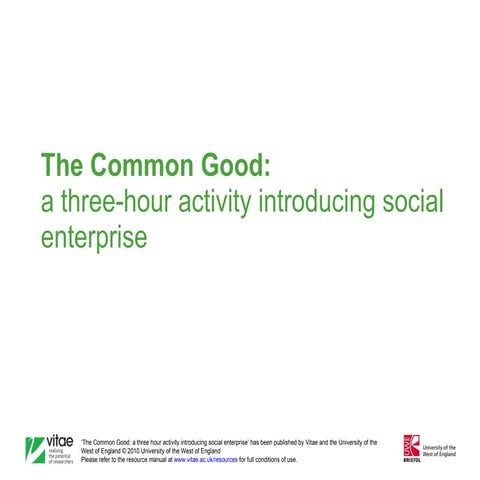 Social enterprise common good presentation | PPT | Non-Profit ...