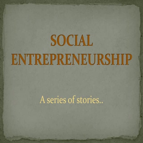Social entrepreneurship | PDF | Business | Business and Finance