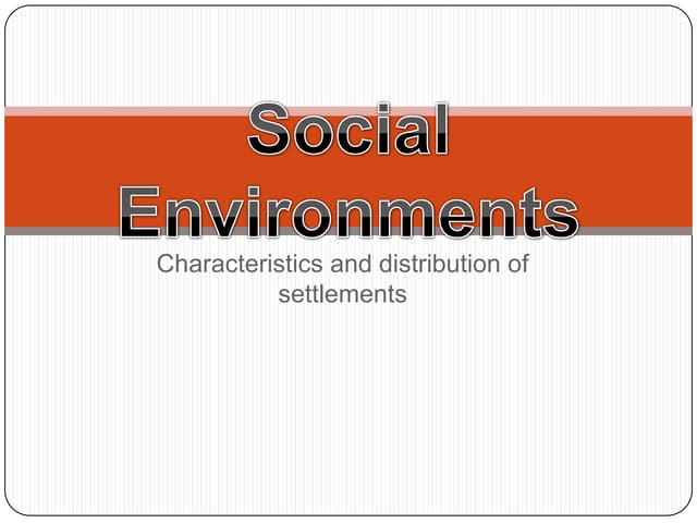 Population and settlement | PPTX