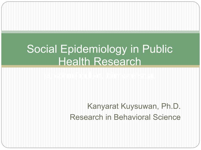 Epidemiology | PPT