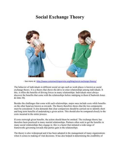 Social exchange theory of Thibaut and Kelly | PPTX | Dating | Family ...