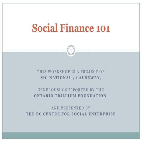 Social finance 101 | PPT