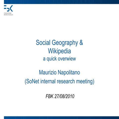 Social Geography & Wikipedia a quick overwiew | PDF