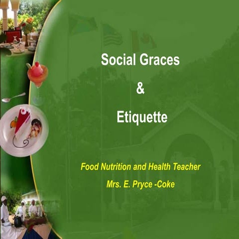 Social Graces and Etiquette power point for secondary schools | PPT