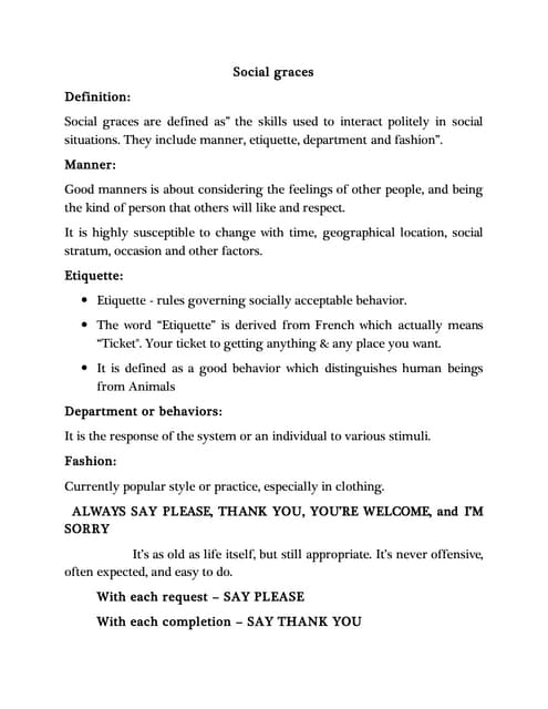 Etiquette | PPTX