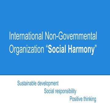 Social Harmony 2015 | PPTX | Non-Profit Organizations | Industries