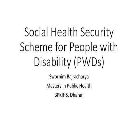 Social health Security Scheme and disability | PPTX