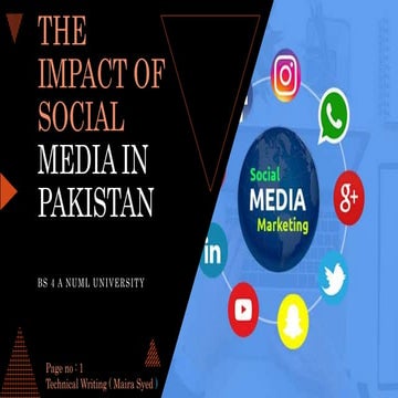 Impact of social media in pakistan | PPTX