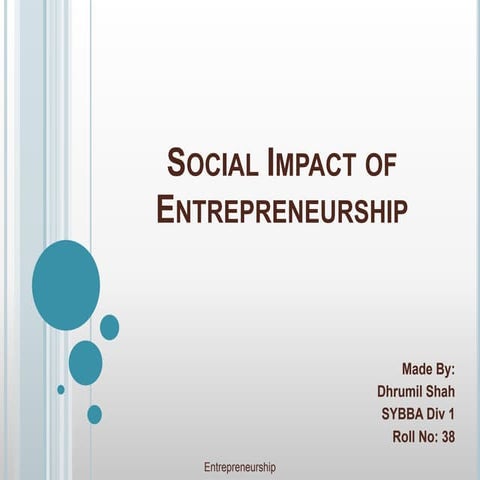 Social impact of Entrepreneurship | PPTX