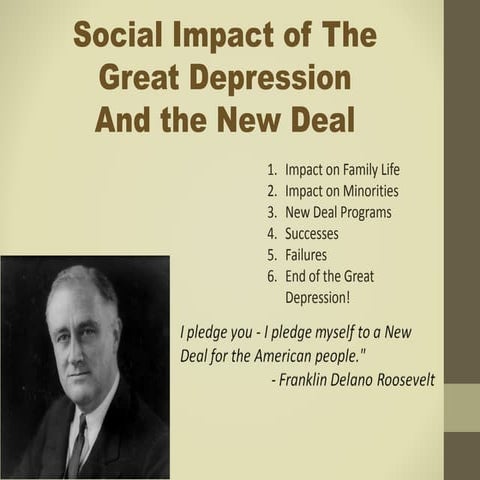 Social impact of the great depression and new deal | PPTX