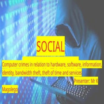 SOCIAL IMPLICATIONS: Computer Crimes, Presentation | PPT