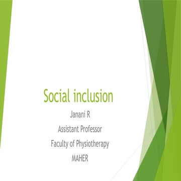 Social Inclusion for children with special needs | PPT