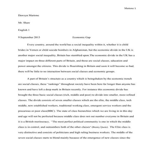 Social inequality research paper (1) | PDF