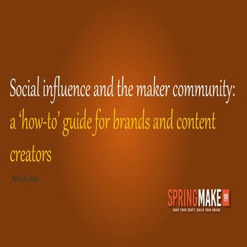 Social Influence and the Maker Community | PPTX