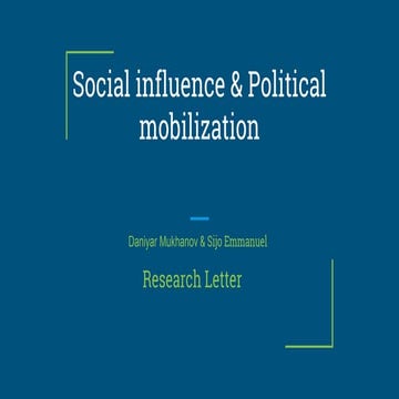 Social influence and political mobilization | PPTX