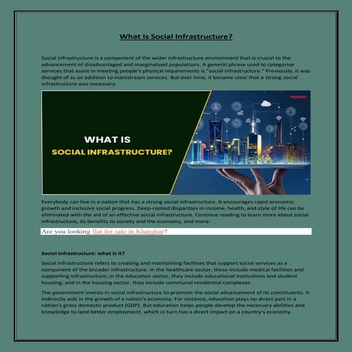 What Is Social Infrastructure? | PDF