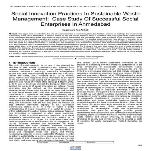 Social innovation practices in sustainable waste management case study ...