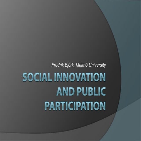 Social Innovation and public participation | PPTX