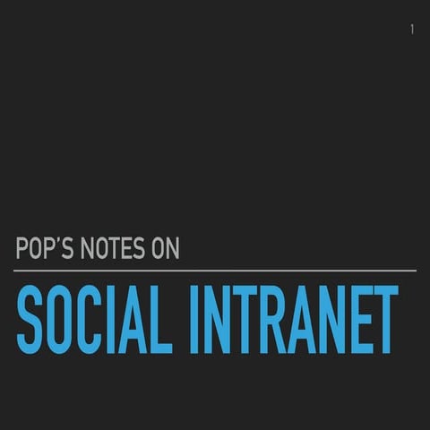 Social intranet pop | PDF
