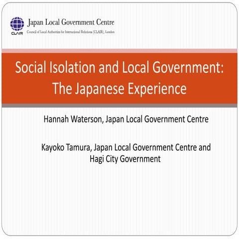 Social isolation and local government in japan | PDF