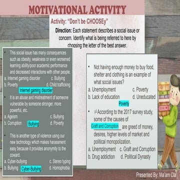 SOCIAL ISSUE IN ENGLISH 9 PRESENTATION/PDF | PPTX