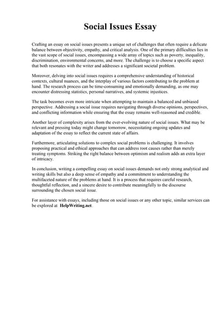 Essay On Social Problem | PDF