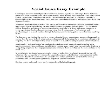 Social Issues Essay Example.pdf | Tablets and E-readers | Consumer ...
