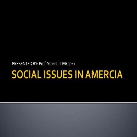 Social Issues in America | PPT | Free Download