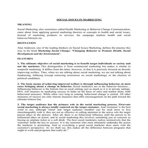 Social issues in marketing | DOCX