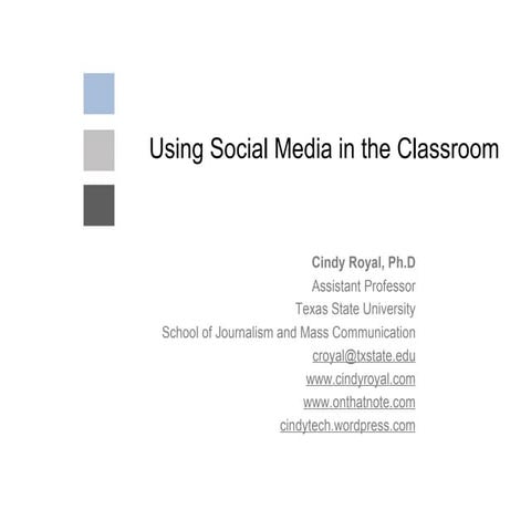 Using Social Media in the Classroom - IU Presentation | PPT | Social ...