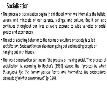 Socialization, agent of socialization | PPT