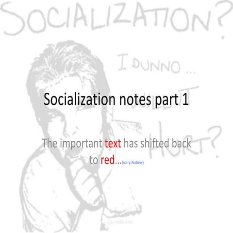 Socialization part 1 ss | PPT