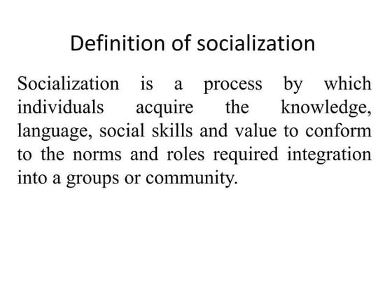 Socialization | PPT