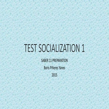 Socialization tests 1 | PPT