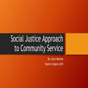 Social justice approach to community service | PDF