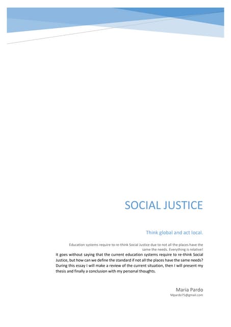 Education and Social Justice | PPT