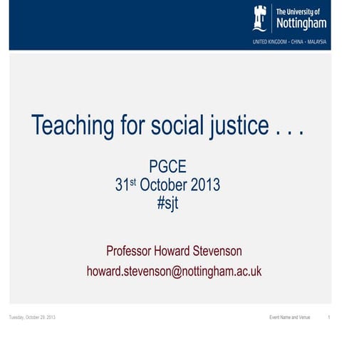 Social justice teaching - PGCE lecture | PPT