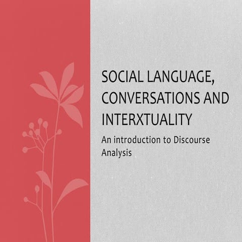 Social language, conversations and interxtuality | PPTX