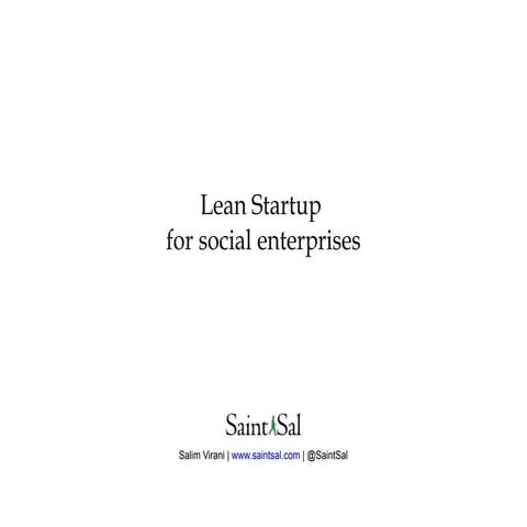Lean Startup for Social Enterprises | ODP