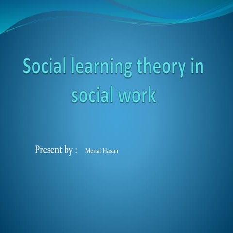 Social learning theory | PPTX