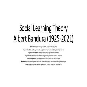 Social learning theory Albert bandura .. | PPTX