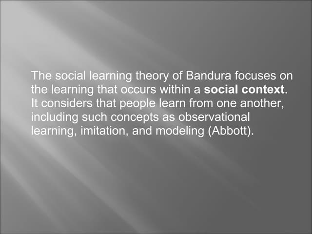 Albert bandura and social learning theory | PPTX