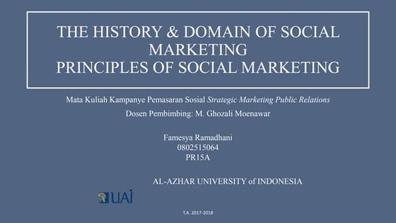The History & Domain of Social Marketing. Principles of Social ...