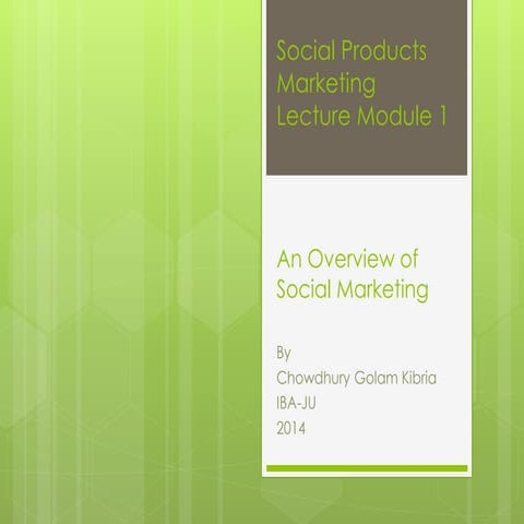 Social marketing lecture module 1 | PPTX
