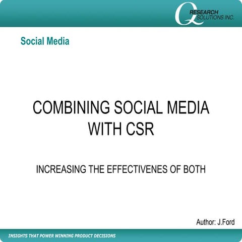 Social Media and Corporate Social Responsibility | PPT | Marketing and ...